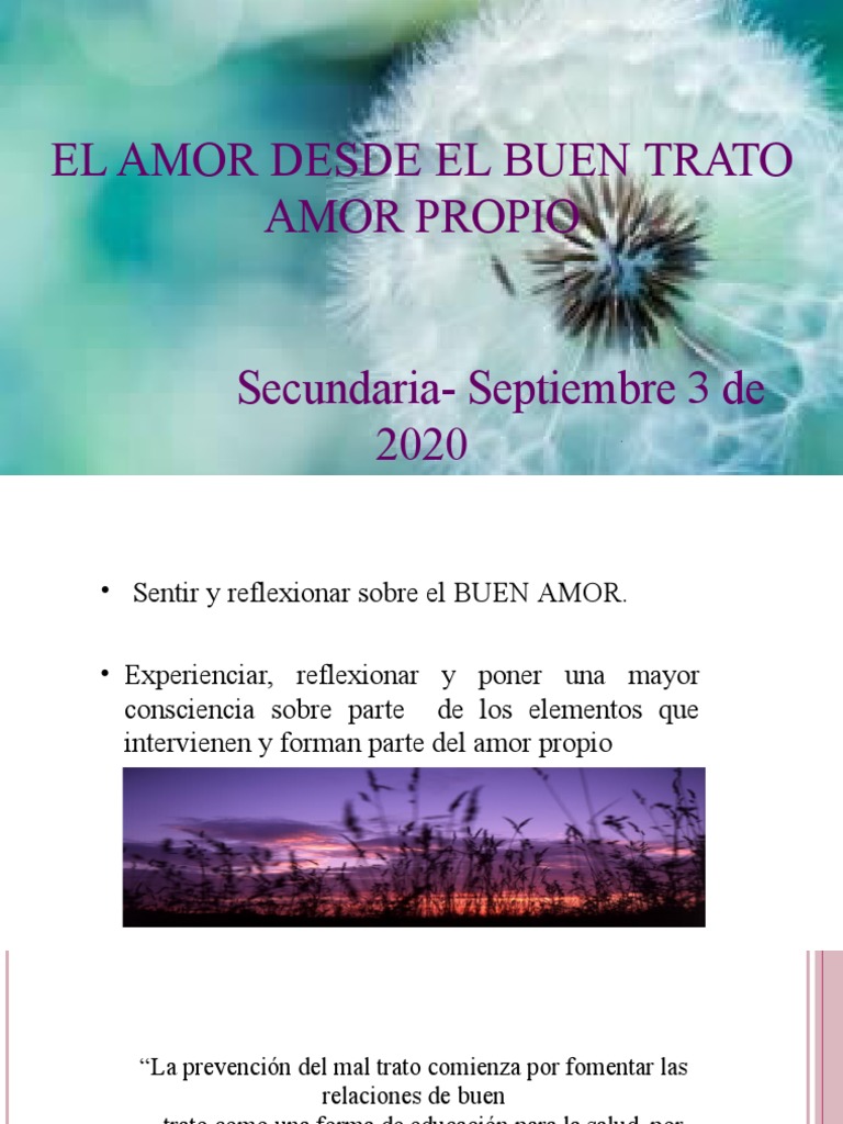 Estudiantes - Amor Propio Bachillerato | PDF | Autoestima | Amor