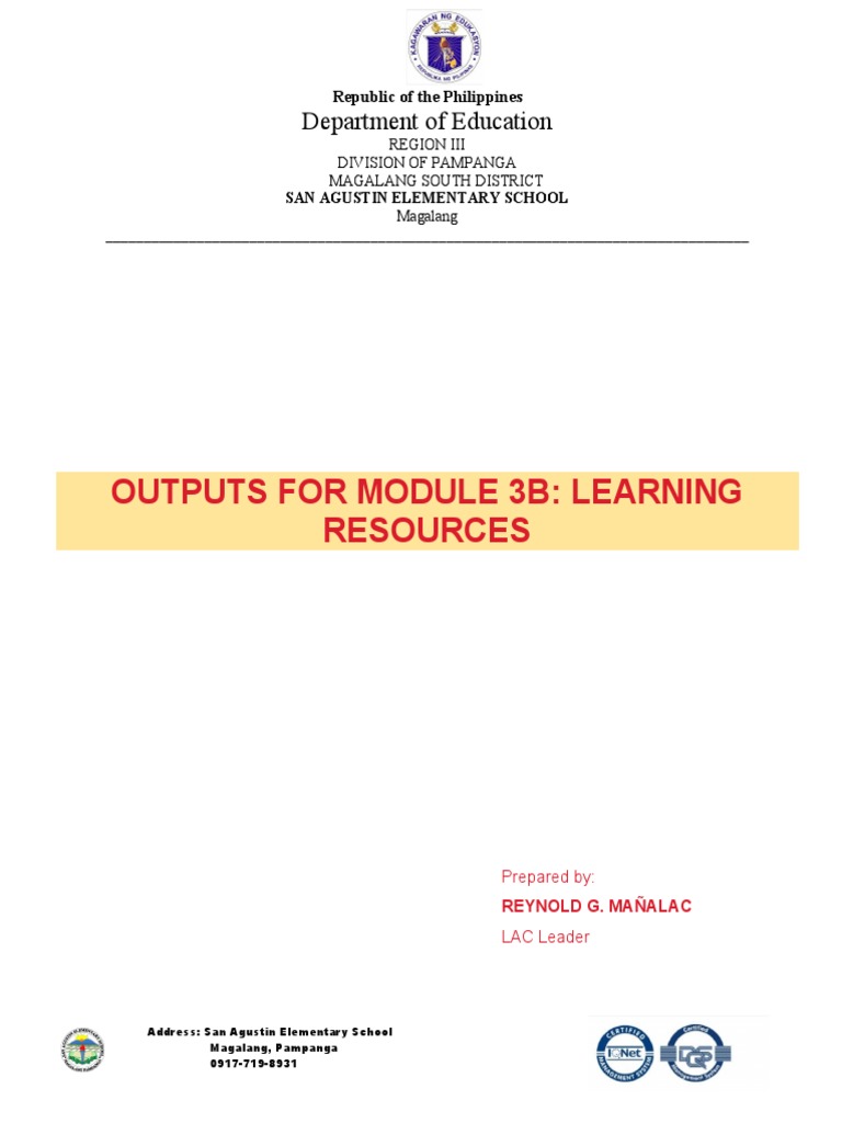 Assessing Learning Resources for Distance Learning: Outputs from San ...