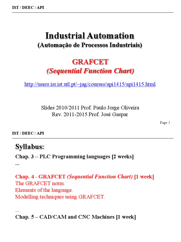 Industrial Automation: (Sequential Function Chart) | PDF | Programmable Logic Controller ...