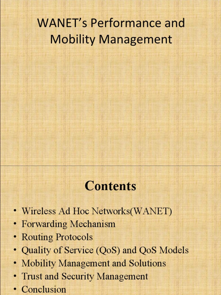 WANET's Performance and Mobility Management | PDF | Wireless Ad Hoc Network | Routing
