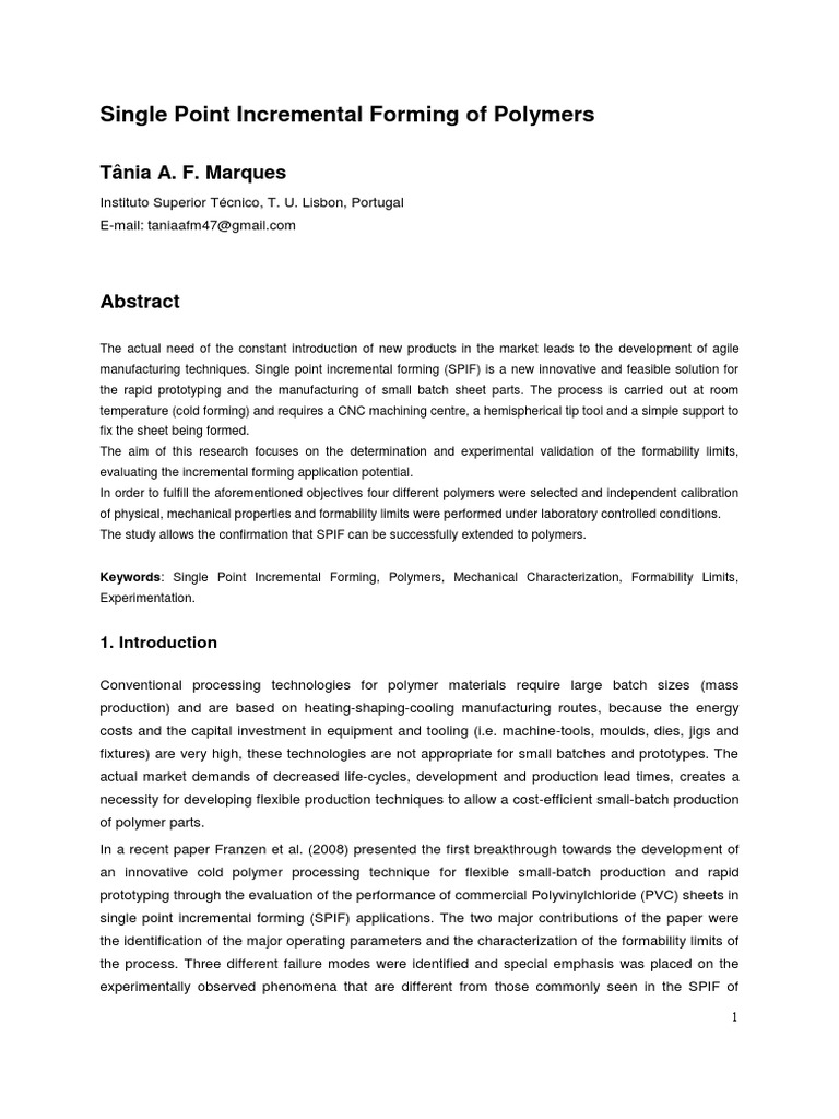 Spif Process Polymers | PDF | Deformation (Engineering) | Fracture