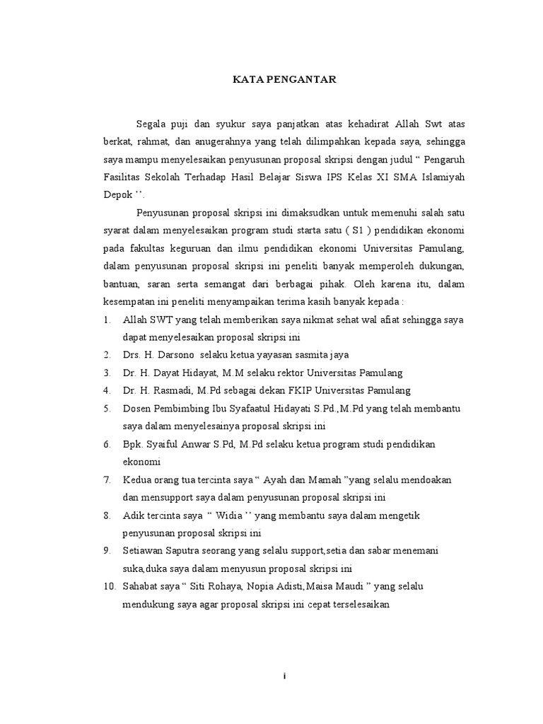 KATA PENGANTAR Proposal | PDF