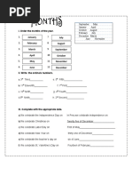 Months of the Year and Their Numbers | PDF