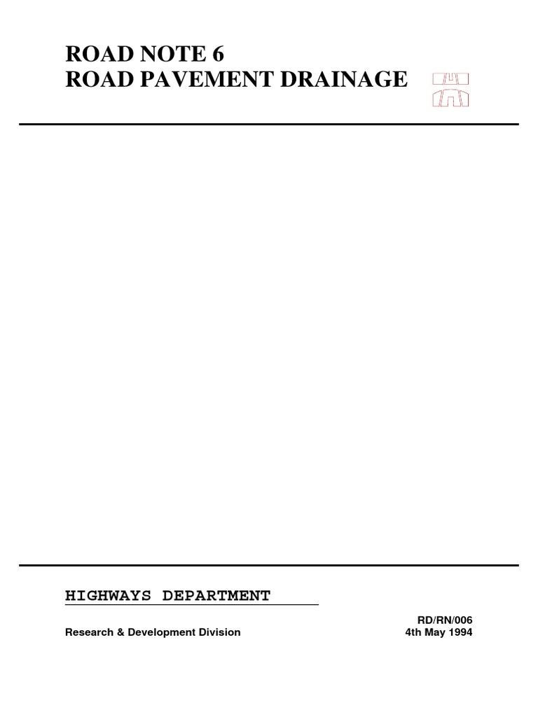 Road Note 06 | PDF | Road | Flood
