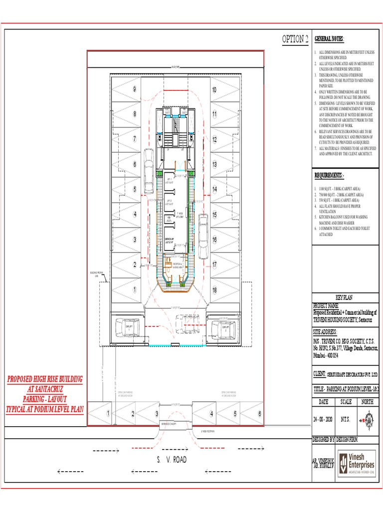 (OPT-2) TYPICAL PODIUM LEVEL PARKING PLAN-Model | PDF | Buildings And ...