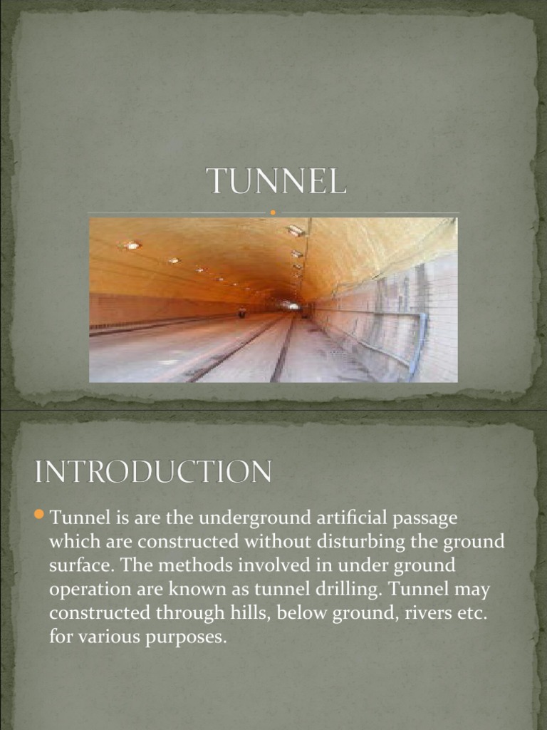 TUNNEL Presentation | PDF | Tunnel | Rail Transport