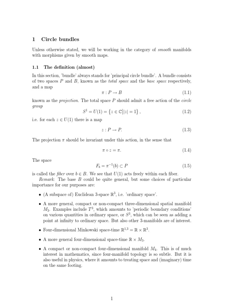 Circle Bundles PDF | PDF | Differential Geometry | Algebraic Topology