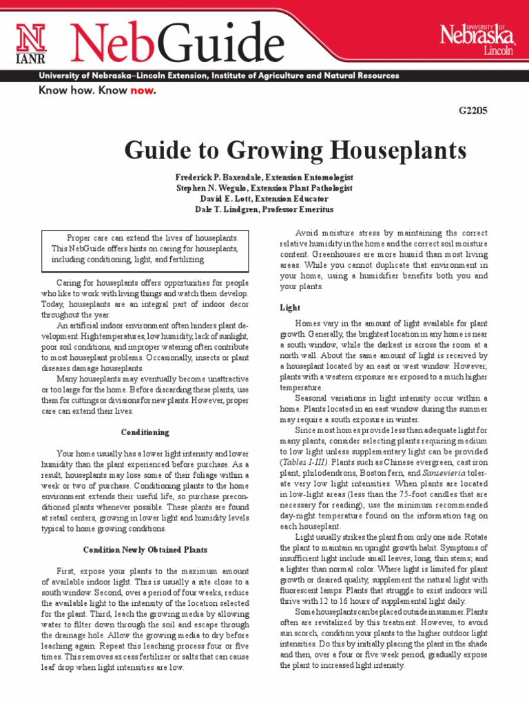 Indoor Plant Guide | PDF | Houseplant | Soil