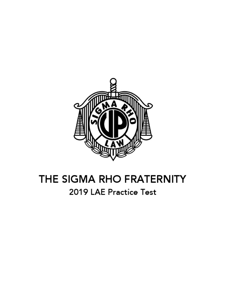 2019 LAE Practice Test - The Sigma Rho Fraternity | PDF | Interest ...