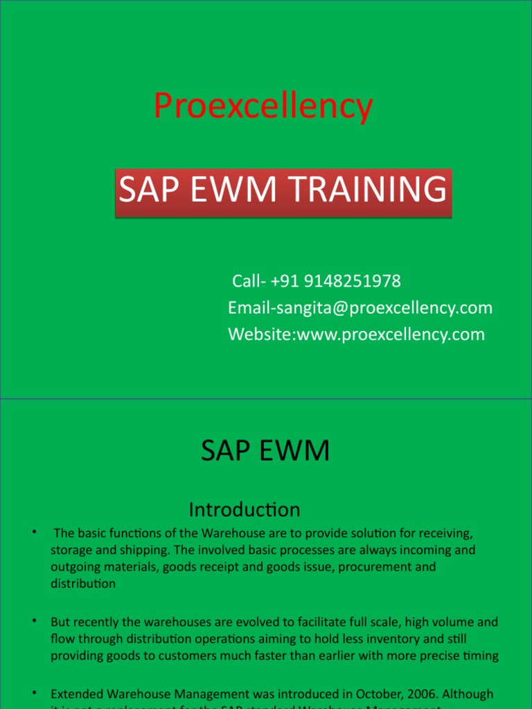 Learn SAP EWM Training by Industry Experts | PDF | Computers