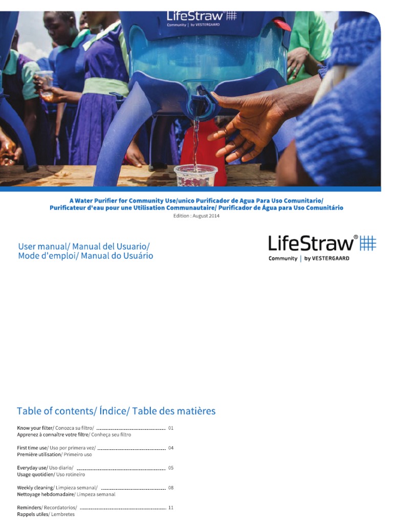 LifeStraw Community User Manual | PDF | Tap (Valve) | Electrical Connector