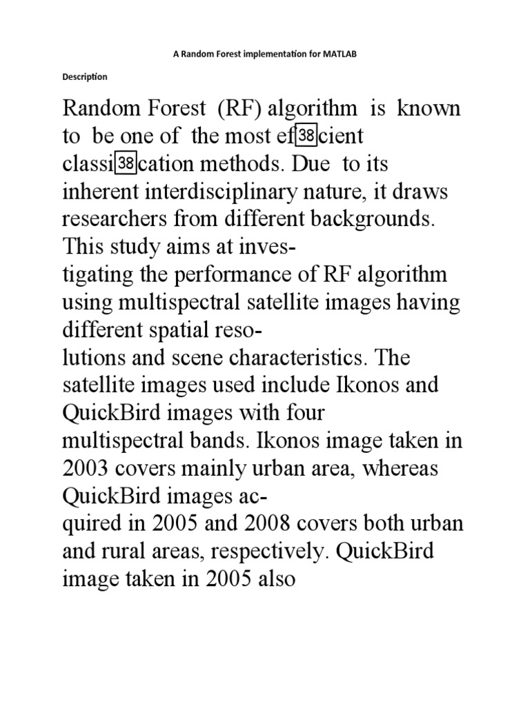 A Random Forest Implementation For MATLAB | PDF | Statistical Classification | Artificial ...