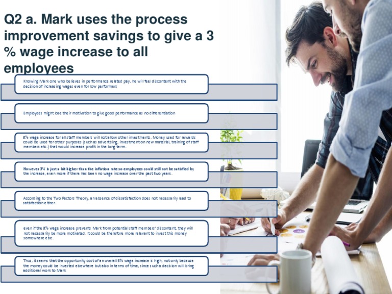 Q2 A. Mark Uses The Process Improvement Savings To Give A 3 % Wage ...