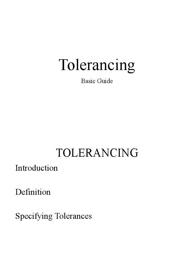 Tolerancing: Basic Guide | PDF | Engineering Tolerance | Mechanical ...