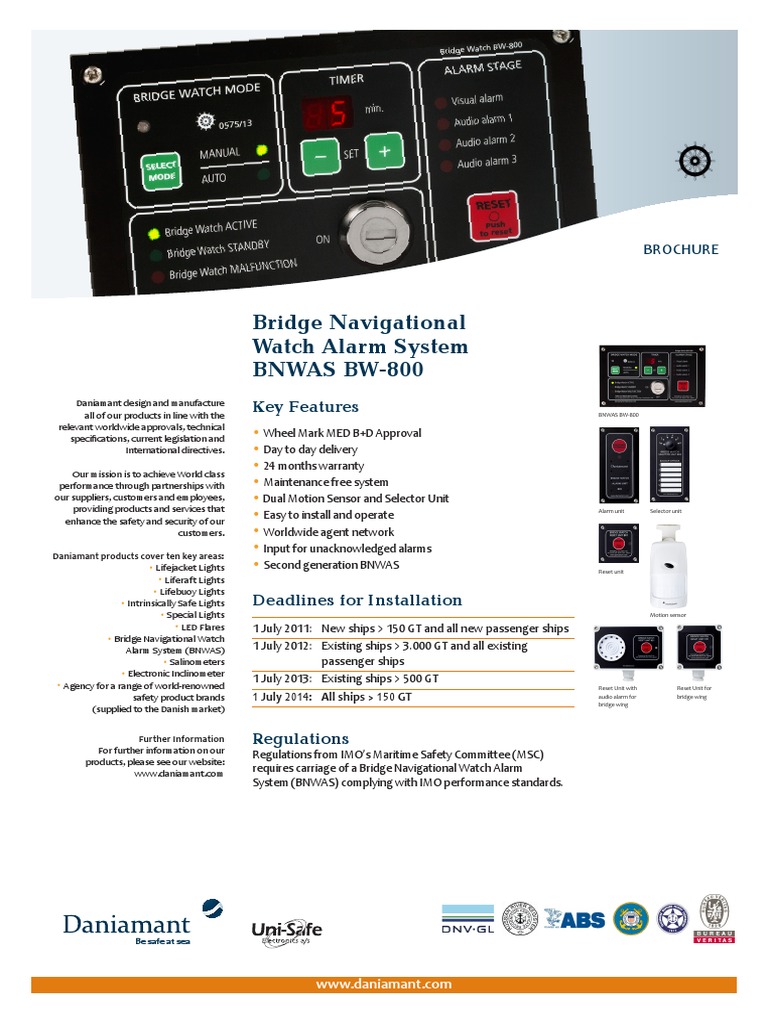 Bridge Navigational Watch Alarm System BNWAS BW-800: Key Features ...