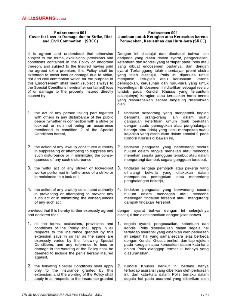 Munich Re Clauses For CAR
