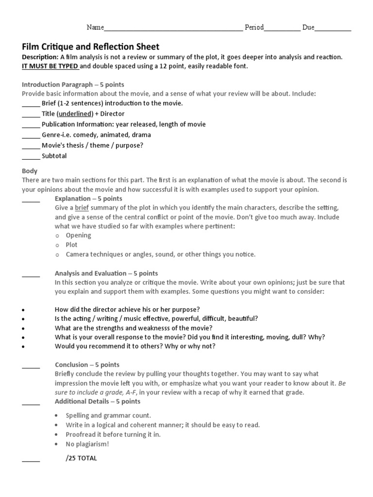 FILM REVIEW and Reflection Sheet | PDF | English Language | Cognition