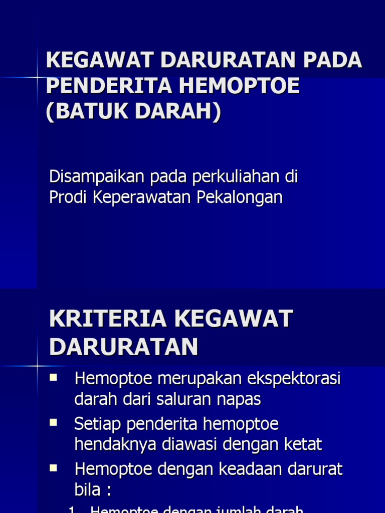 Gadar Hemoptoe | PDF