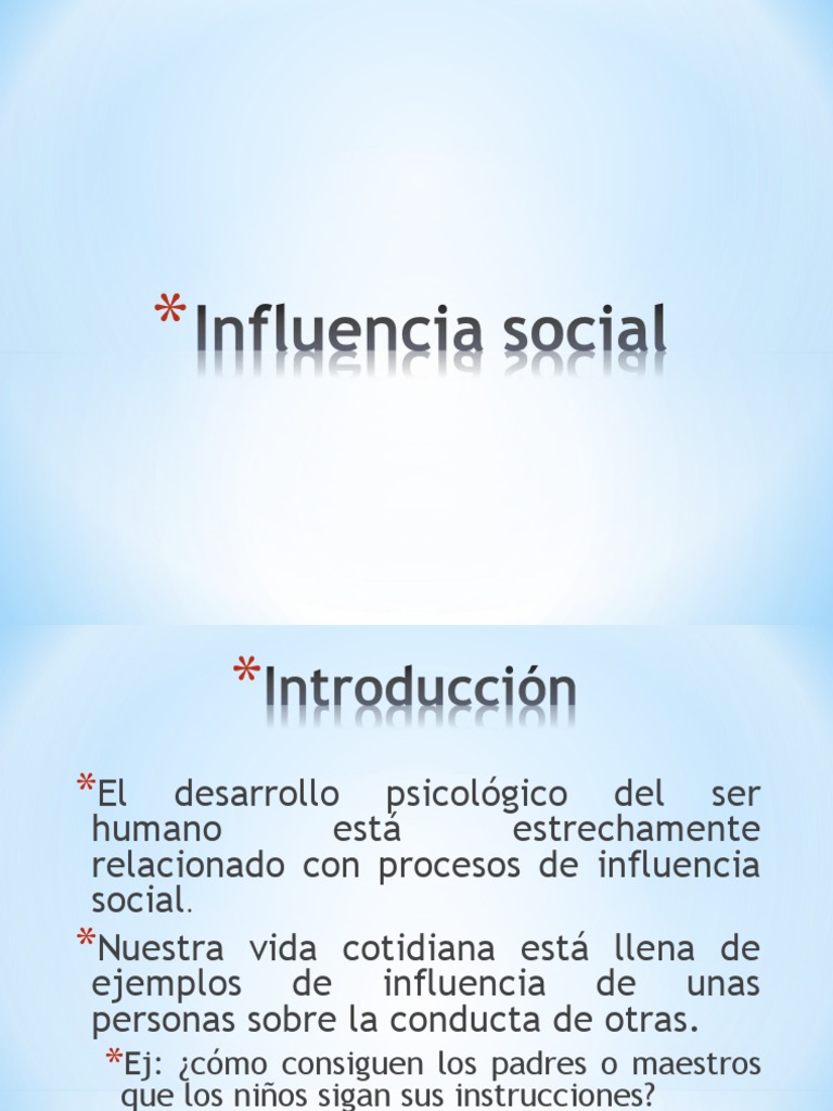Influencia Social | PDF | Comportamiento | Sicología