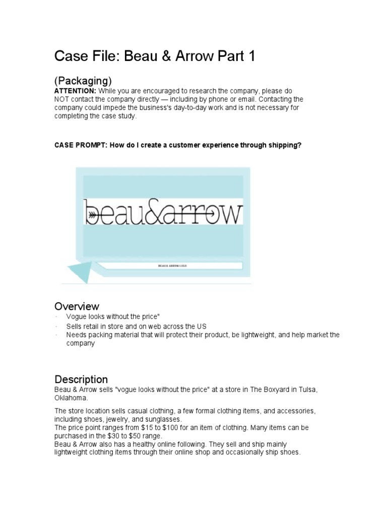 Case File | PDF | Retail | Clothing