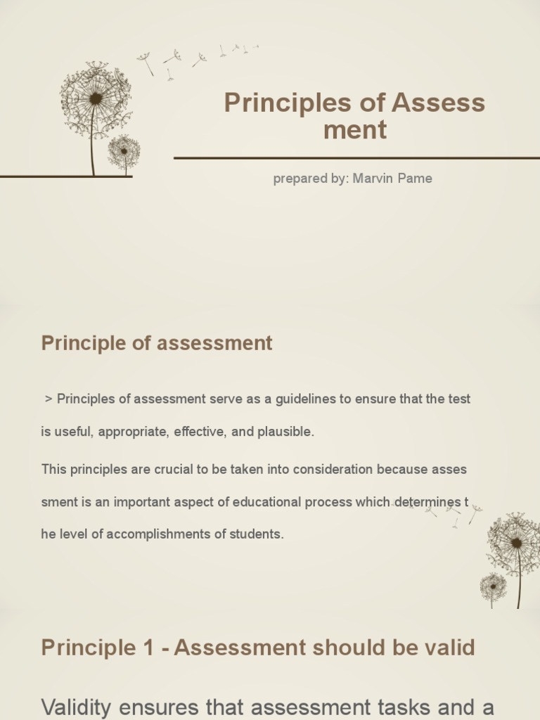 Key Principles of Effective Assessment | PDF | Educational Assessment ...