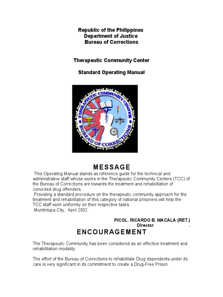 Lecture - TCC Operating Manual | PDF | Drug Rehabilitation ...