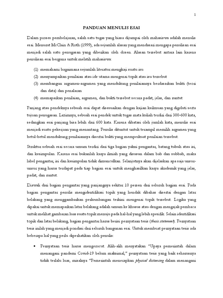 Panduan Menulis Esai | PDF