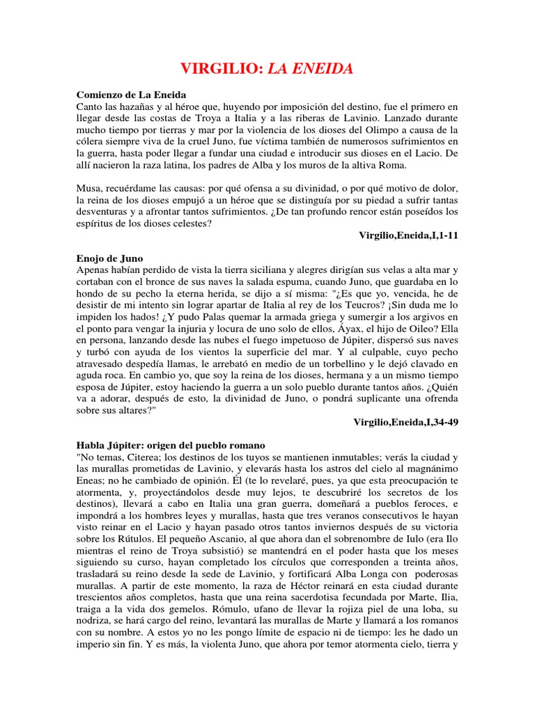 Eneida - Fragmentos | PDF | Eneida | Eneas