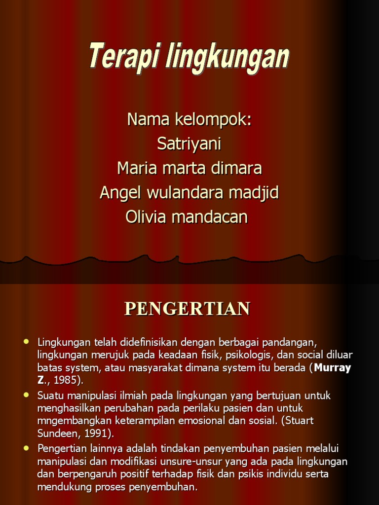 PPT Terapi Lingkungan | PDF