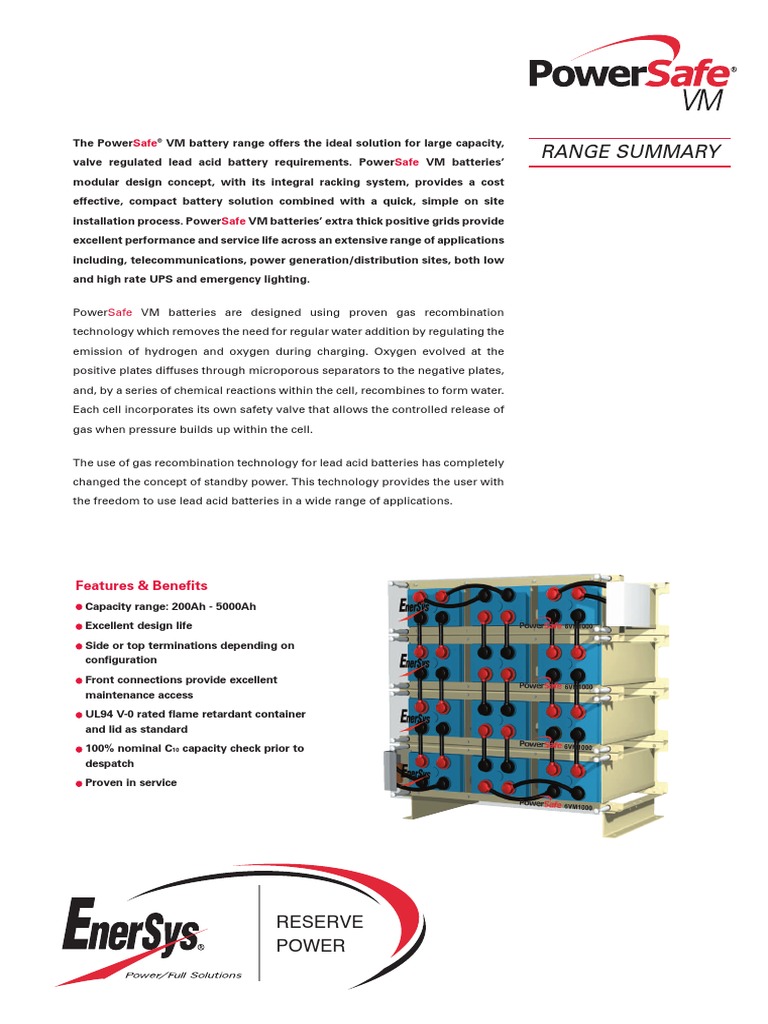 PowerSafe VM - Range Summary | PDF | Chemistry | Electricity