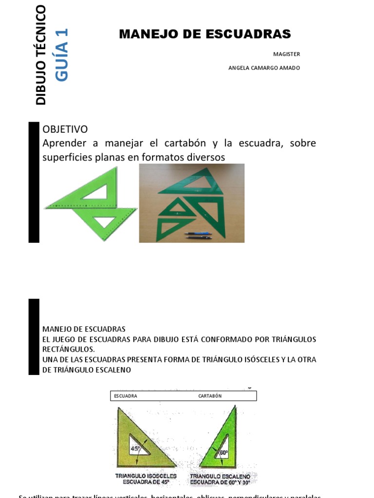 Guía 1 Manejo de Escuadras PDF | PDF | Triángulo | Geometría euclidiana