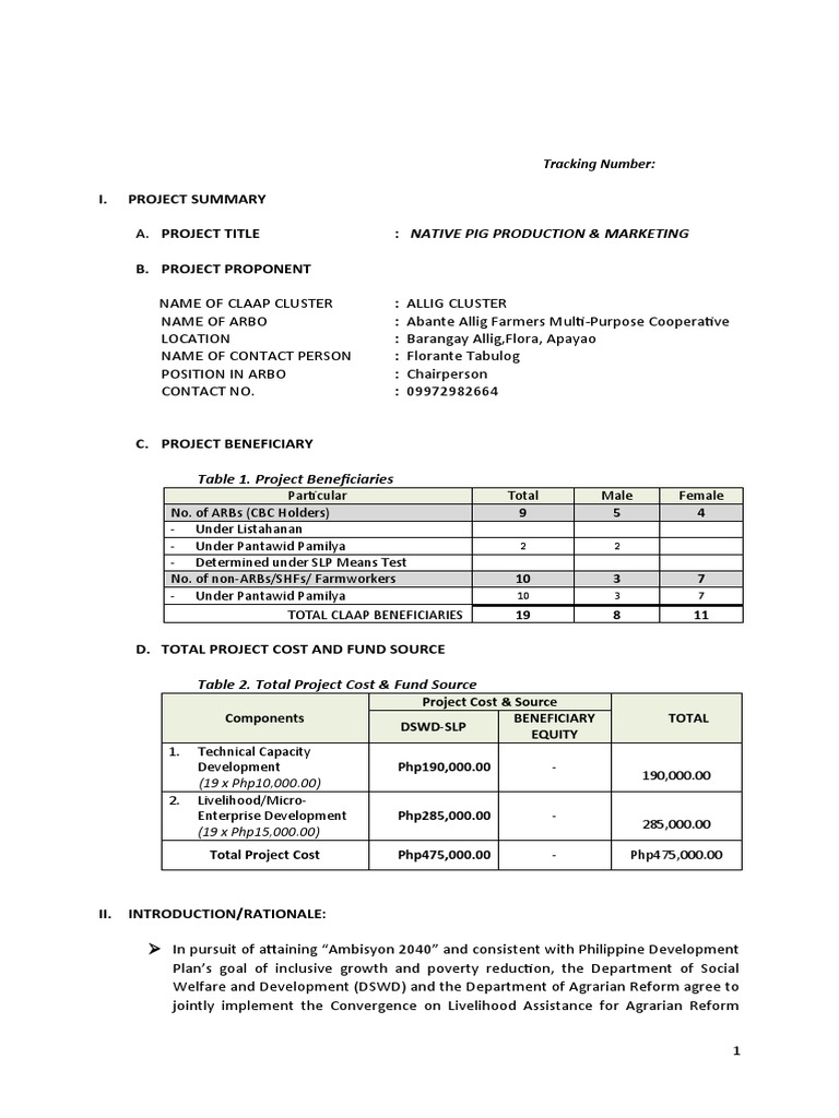 Native Pig Production Project Proposal | PDF | Domestic Pig | Pig