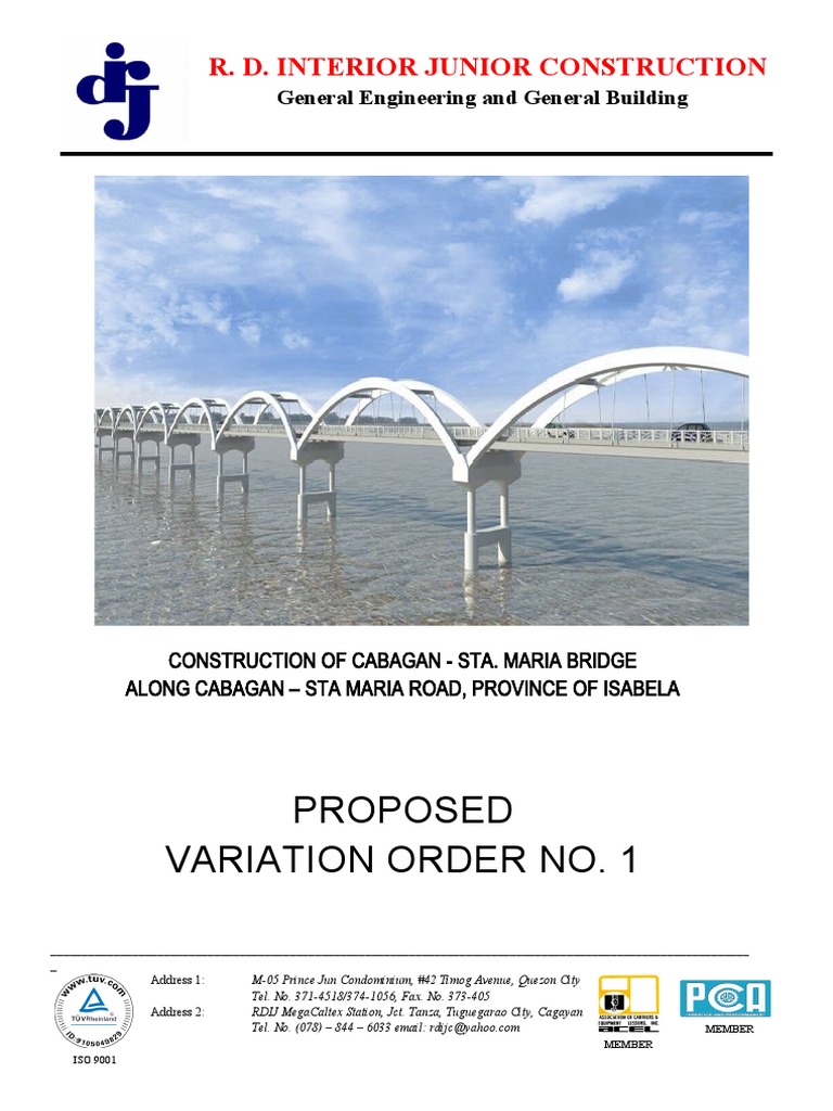 Proposed Variation Order No. 1: R. D. Interior Junior Construction | PDF | Metro Manila ...