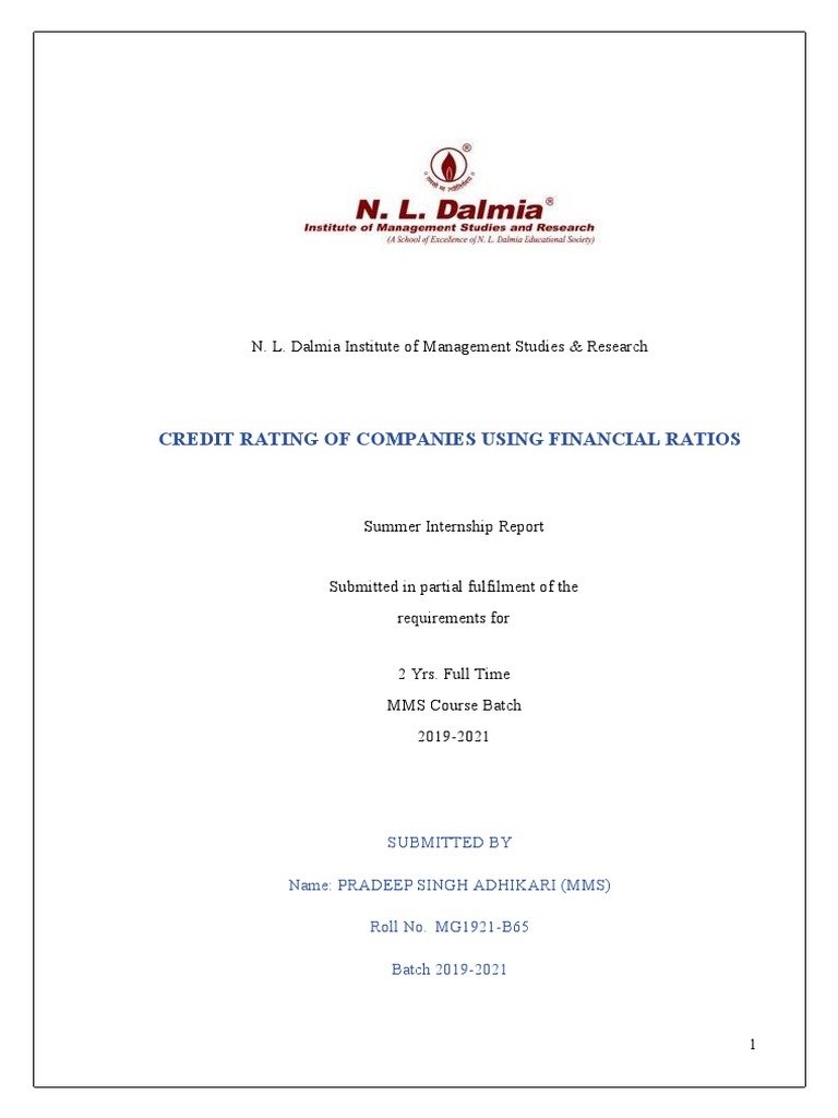 Credit Rating of Companies Using Financial Ratios | PDF | Moody's ...