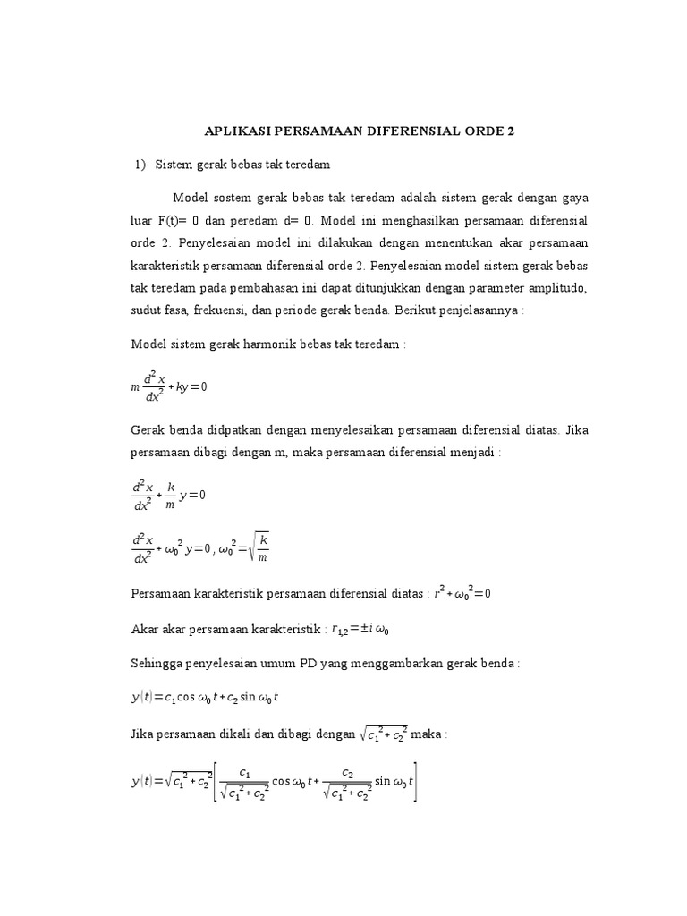 Aplikasi PD Orde 2 | PDF