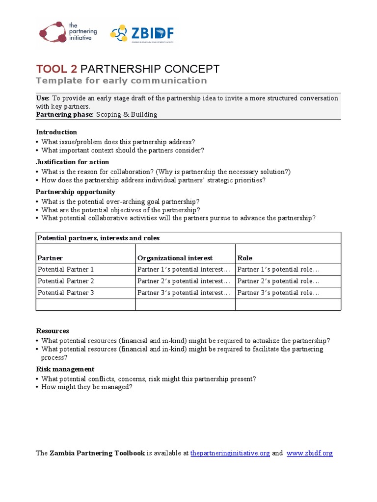 TOOL 2 Partnership Concept | PDF