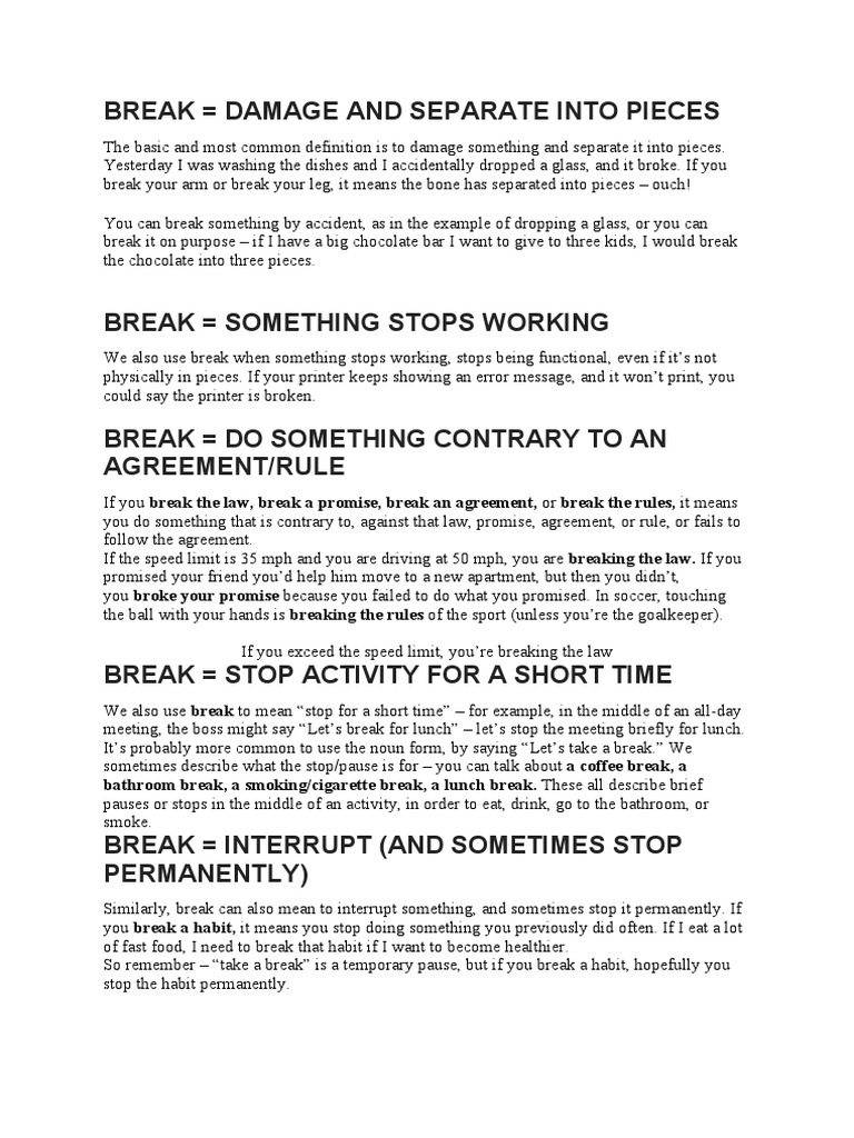 Break Damage and Separate Into Pieces | PDF | Silence | Mental Disorder