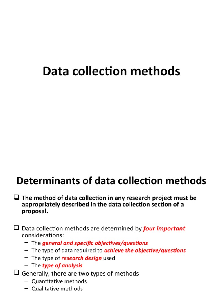 Data Collection Methods | PDF | Qualitative Research | Quantitative ...