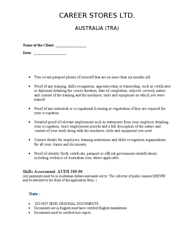 AUS (TRA Checklist) | PDF | Career & Growth | Business