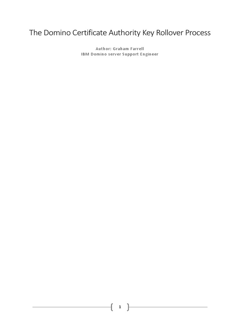 The Domino Certificate Authority Rollover Process | PDF | Ibm Notes ...