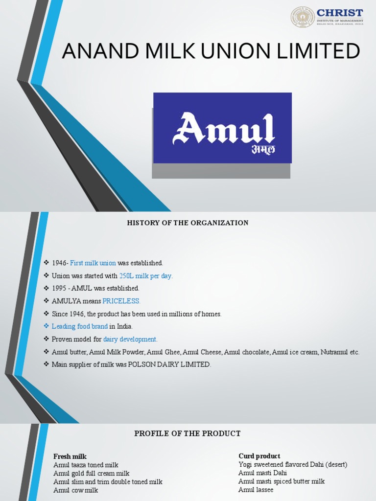 Amul Dairy: History and Operations | PDF | Dairy | Milk
