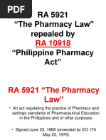 Philippine Pharmacy Act (RA 10918) | PDF | Pharmacist | Pharmacy