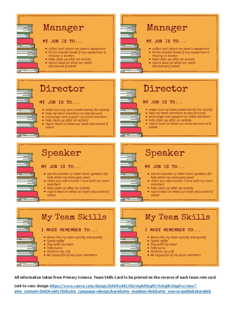 Team Roles Cards | PDF