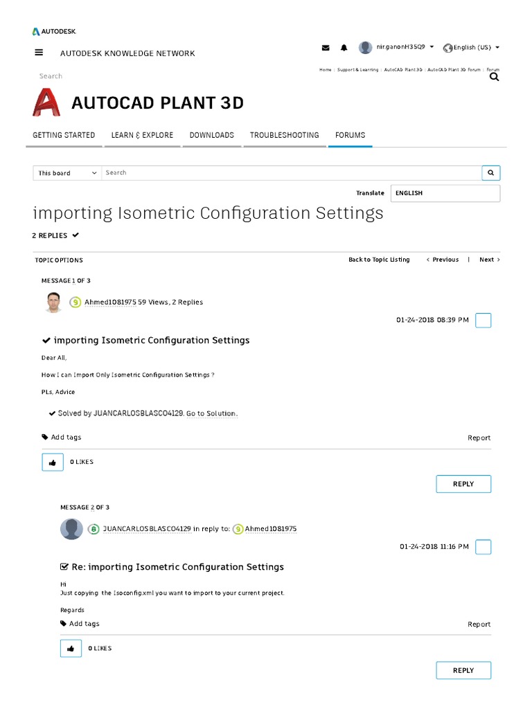 Solved - Importing Isometric Configuration Settings - Autodesk ...