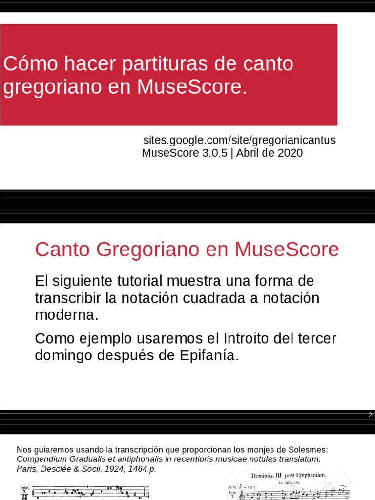 Partituras de Canto Gregoriano en MuseScore | PDF | Partituras ...