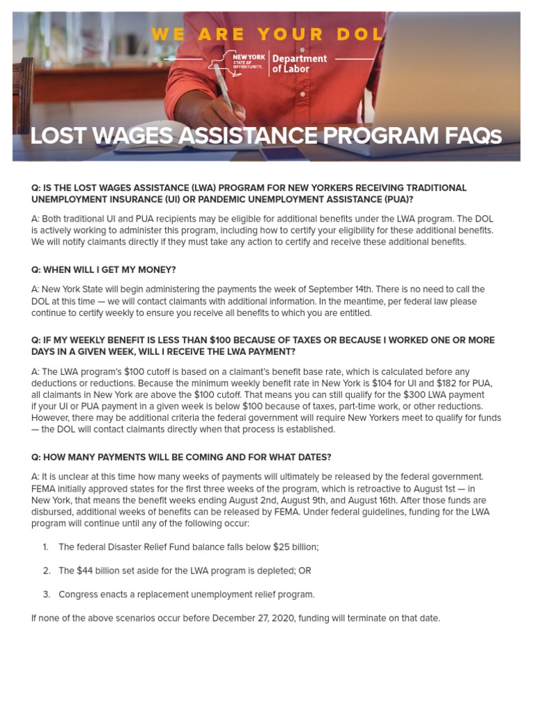 Lost Wages fact sheet | Unemployment Benefits | Government Finances