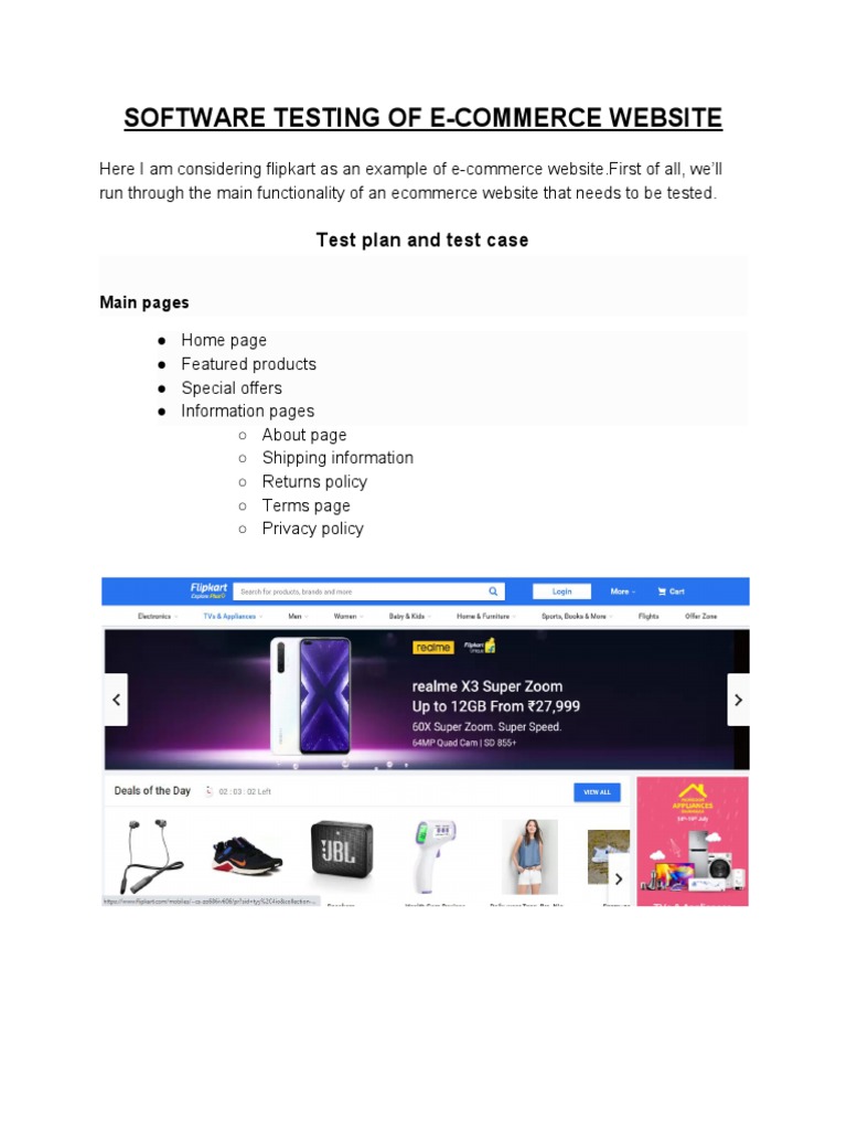 E-commerce Website Testing Guide - Test Plans, Cases & Scripts for ...