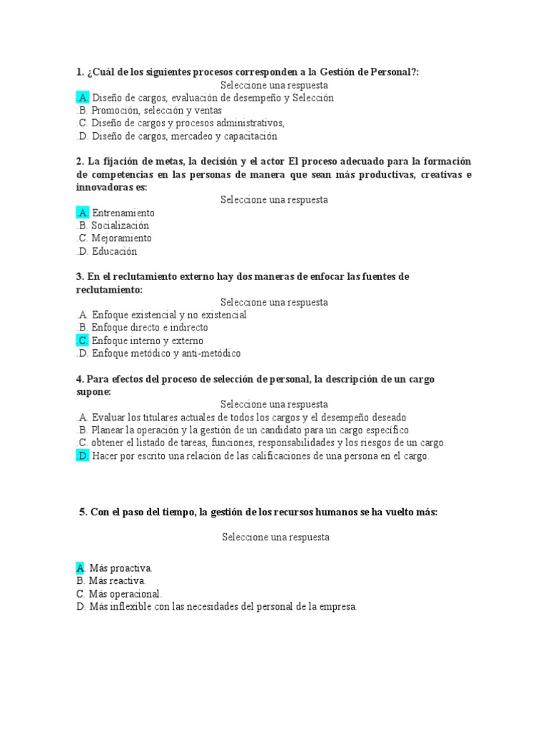 Preguntas de Seleccion Multiple | PDF
