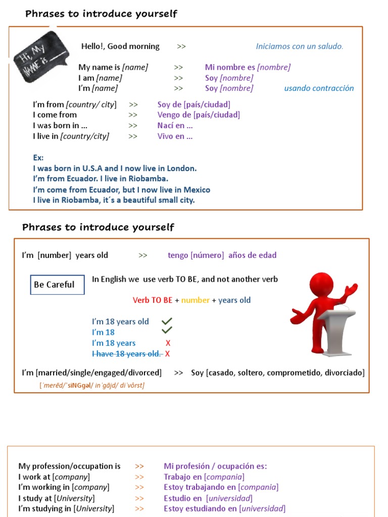 Phrases To Introduce Yourself | PDF | Employment | Business