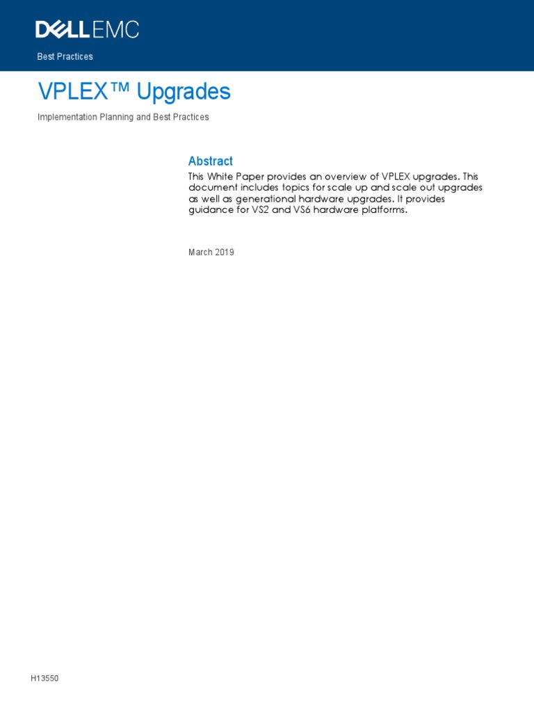 VPLEX™ Upgrades: Implementation Planning and Best Practices | PDF | Computer Architecture ...